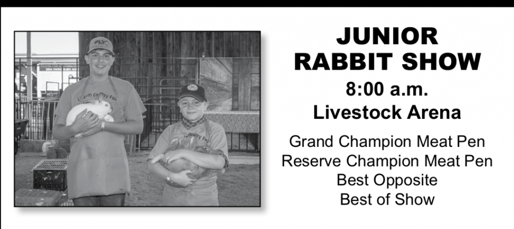 JUNIOR RABBIT SHOW – JULY 12 – Lincoln County, MO Fair